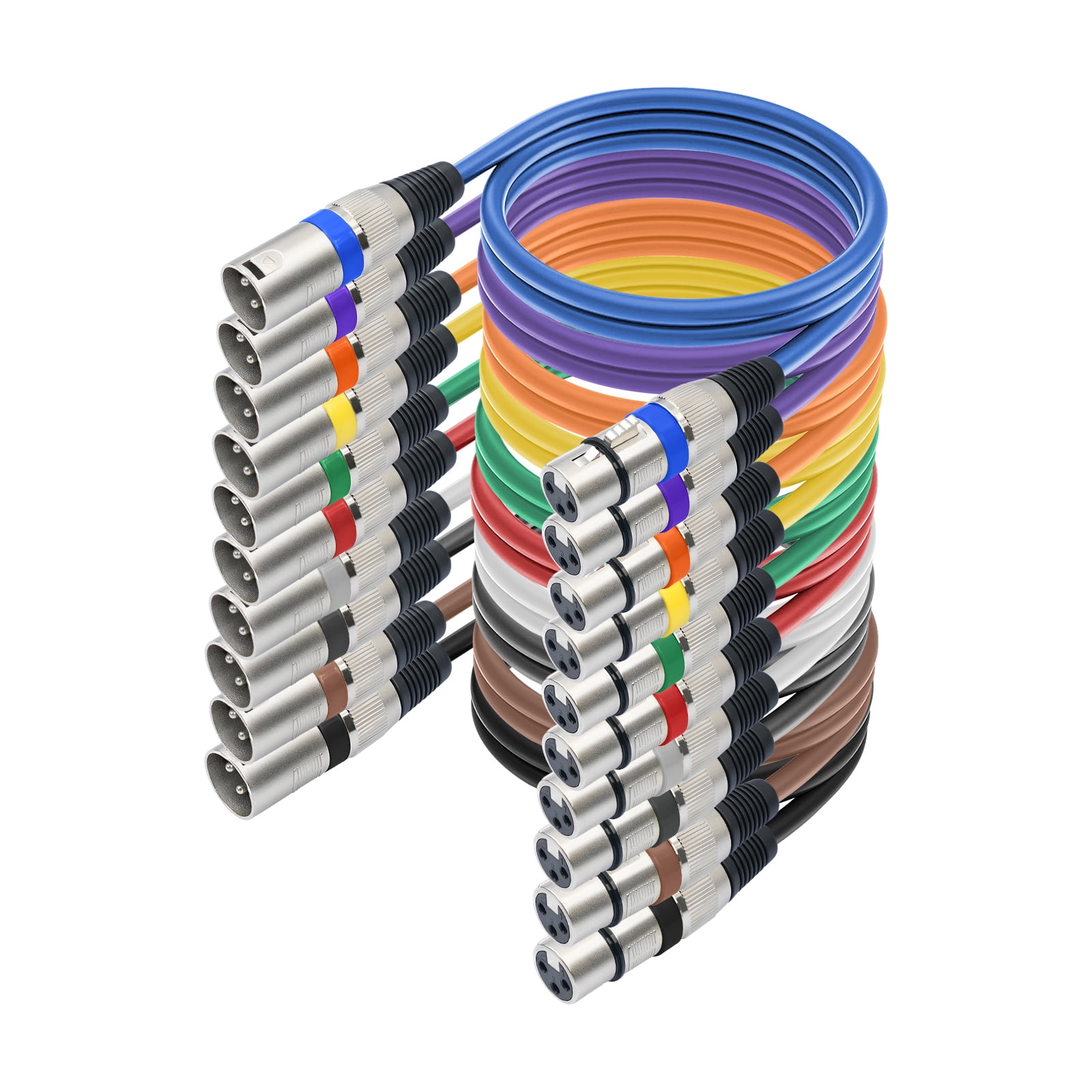 10Pcs 3Pin Mixer Cable Kanon Cord Cable Kanon Male to Female Connectors ...