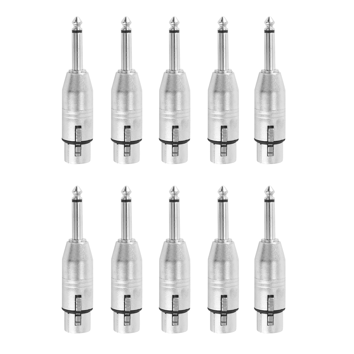 10Pcs 3Pin XLR Female To 6.35Mm Male Mono Plug Lead Adapter Microphone ...