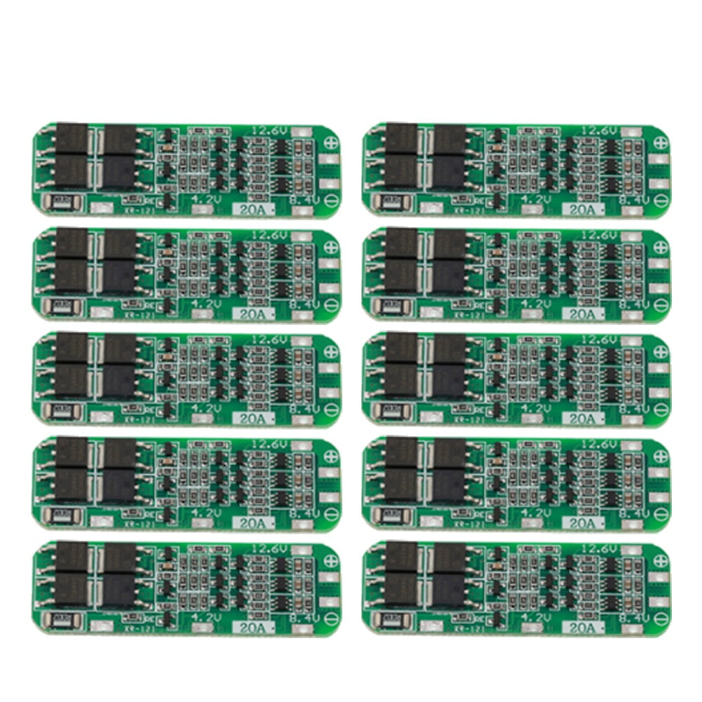 10Pcs 3S 20A BMS 18650 Li-Ion Lithium Battery Charger Module BMS Protection Board PCB 11.1V 12V ...