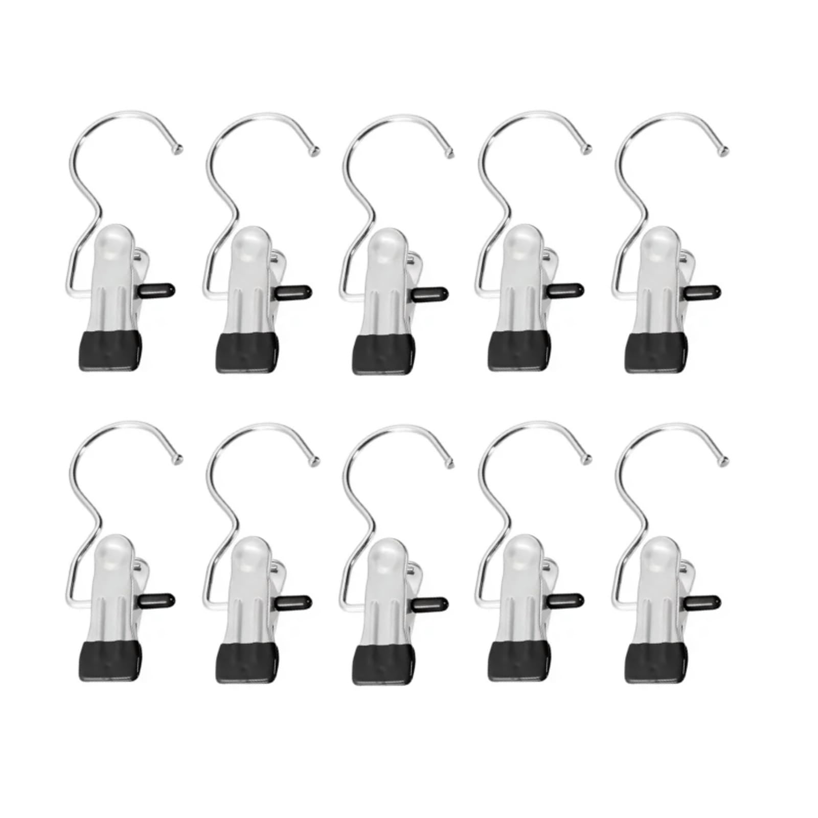 10Pcs 4.5 inch Silver Clothes Pins, Hangers with Clips, Stainless Steel ...