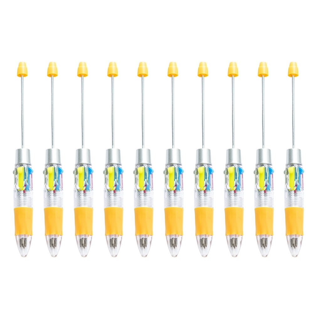 10Pcs 4 Color in 1 Ballpoint Pen Beadable Multicolored Pen 1.0MM Tip ...