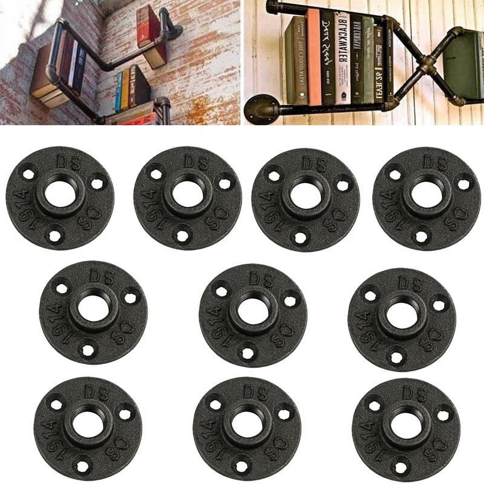 10Pcs 4 Inch Malleable Threaded Floor Flange Iron Pipe Fittings Wall ...