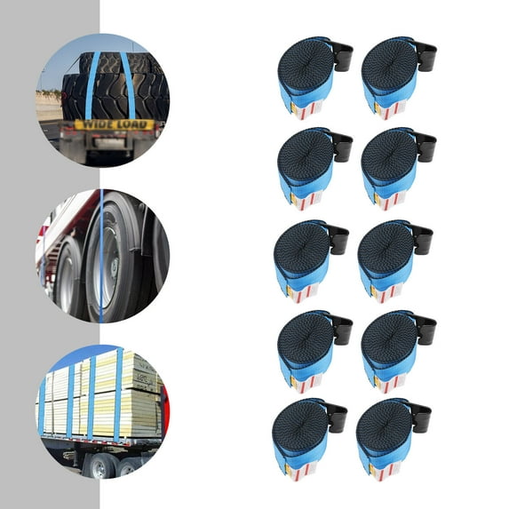 10Pcs 4 inch x 30ft Winch Straps Flat Hook Flatbed Truck Trailer Tie ...