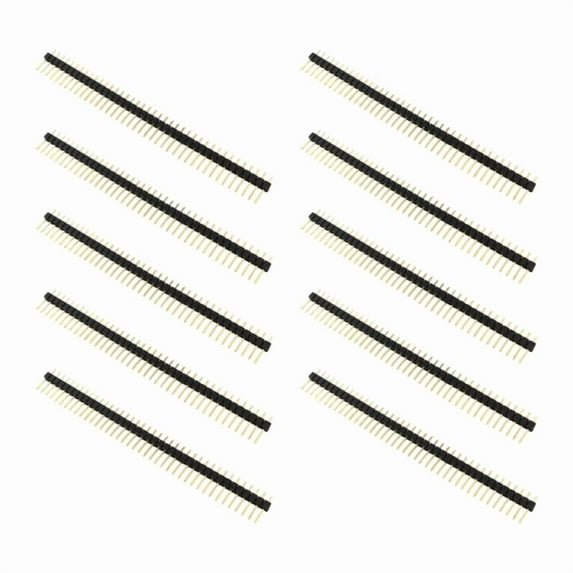 10Pcs 40Pin Single Row Male Plug Socket 2.54 PCB Board Pin Header ...