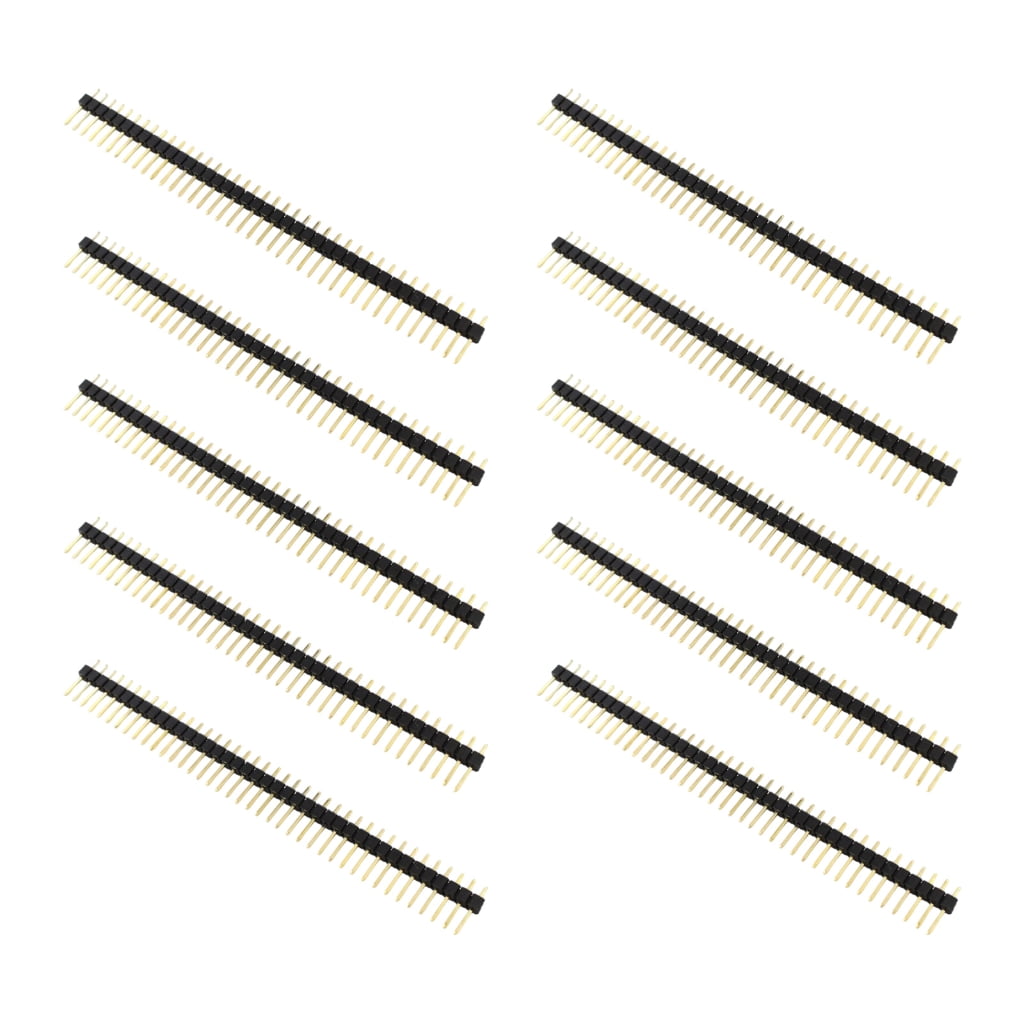 10Pcs 40Pin Single Row Male Plug Socket 2.54 PCB Board Pin Header ...