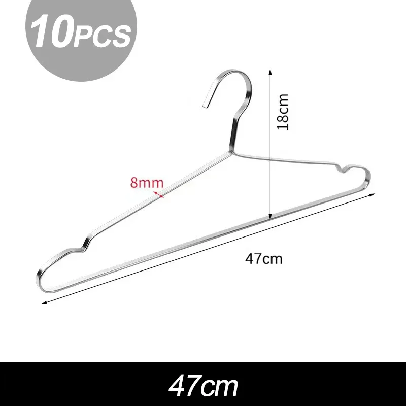 10Pcs 40cm 42cm 45cm Stainless Steel Clothes Hanger for Dresses T ...