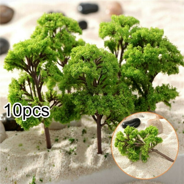 10Pcs 4CM Model Trees Railroad Diorama Mini Scenery Plastic Scale Scene ...