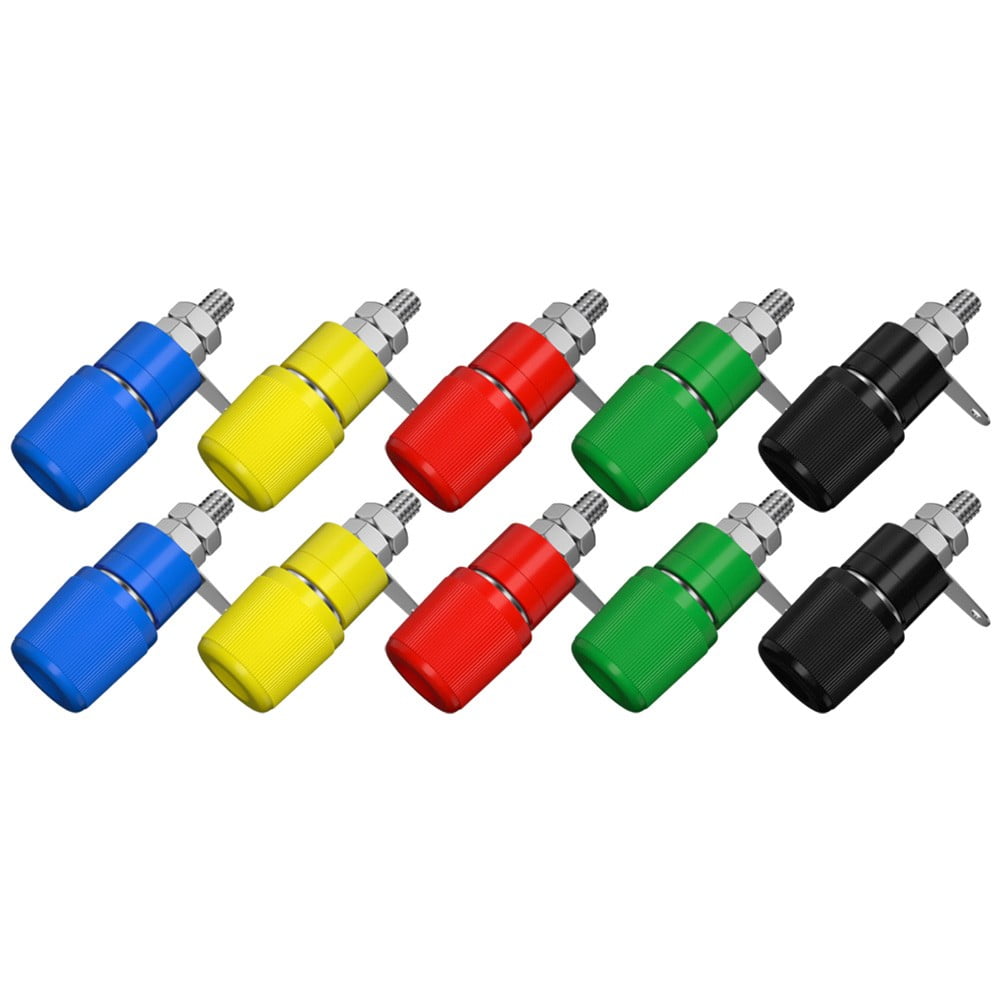 10Pcs 4Mm Banana Socket Binding Post Nut Plug Electrical Connector ...