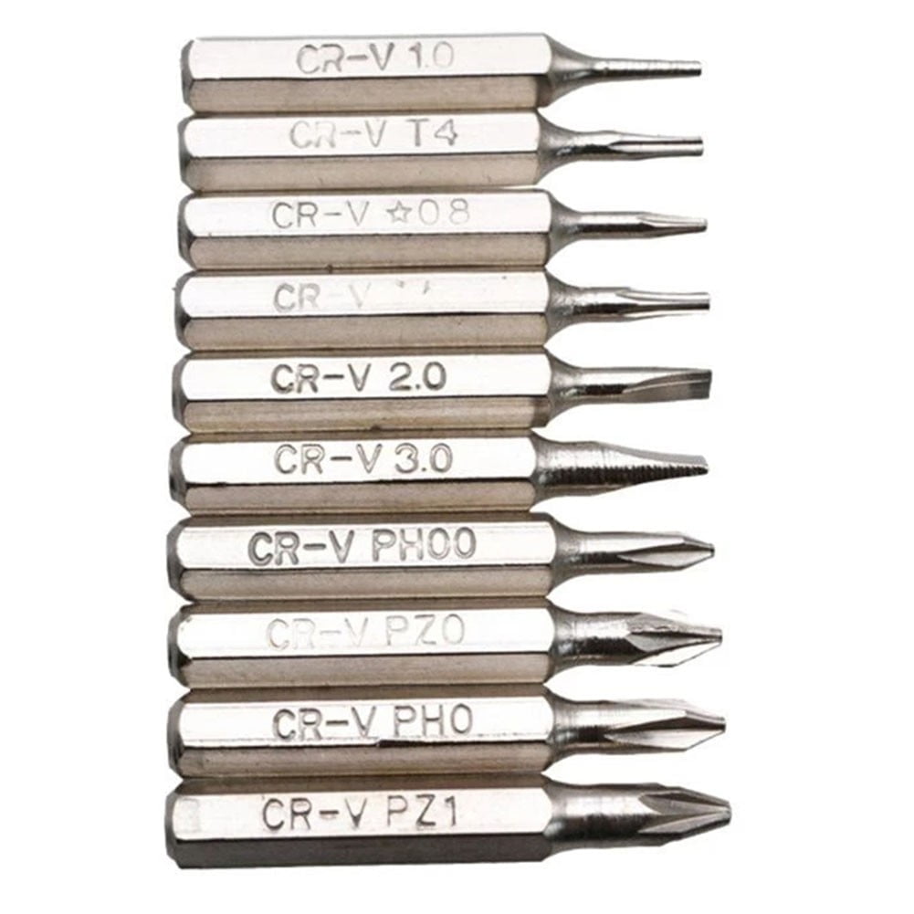 10Pcs 4Mm Screwdriver Bits Set Chrome Vanadium Steel Ph00 Ph0 Pz1 Pz0 ...