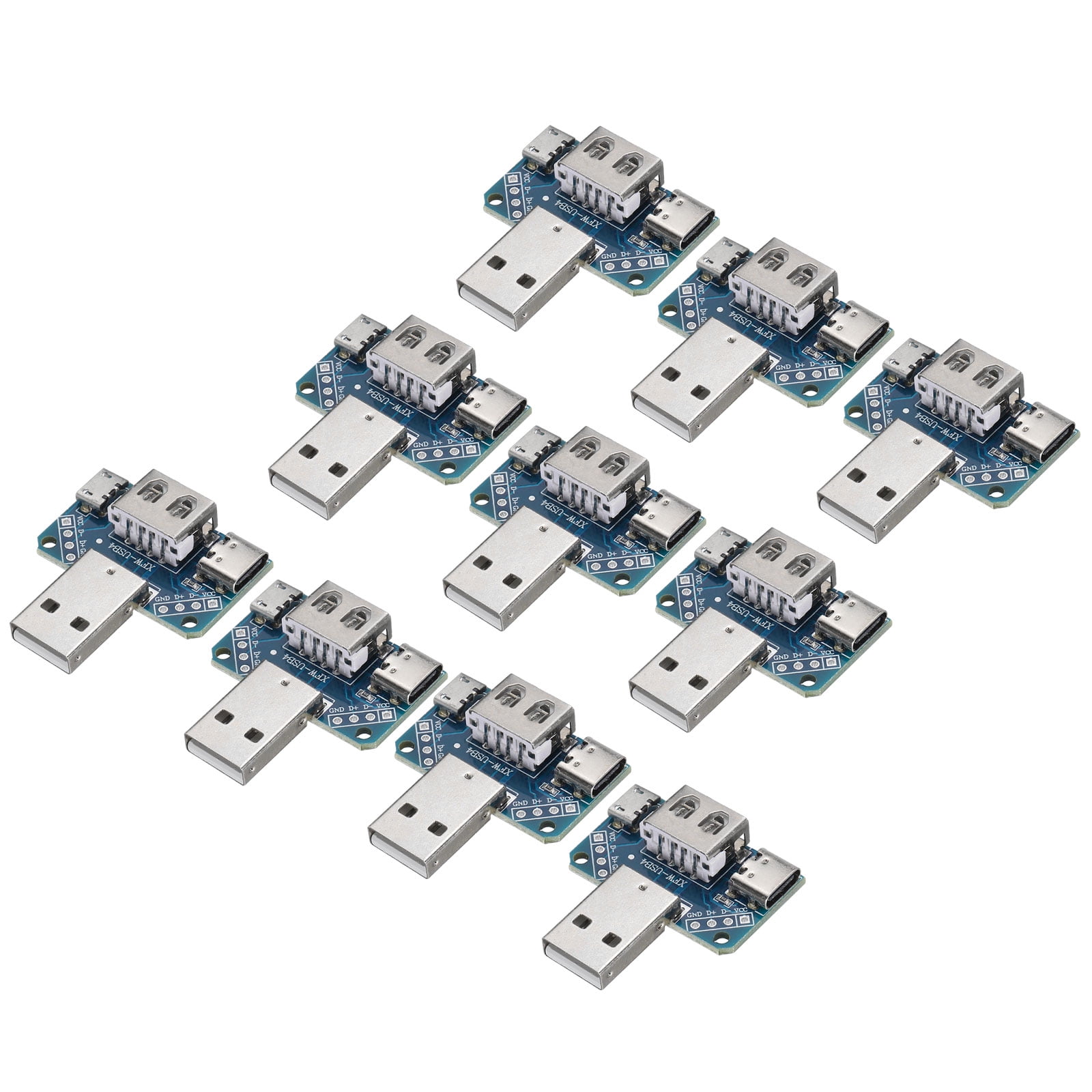 10Pcs 4Pin USB Adapter Board Micro Type-C Male to Female Sockets ...