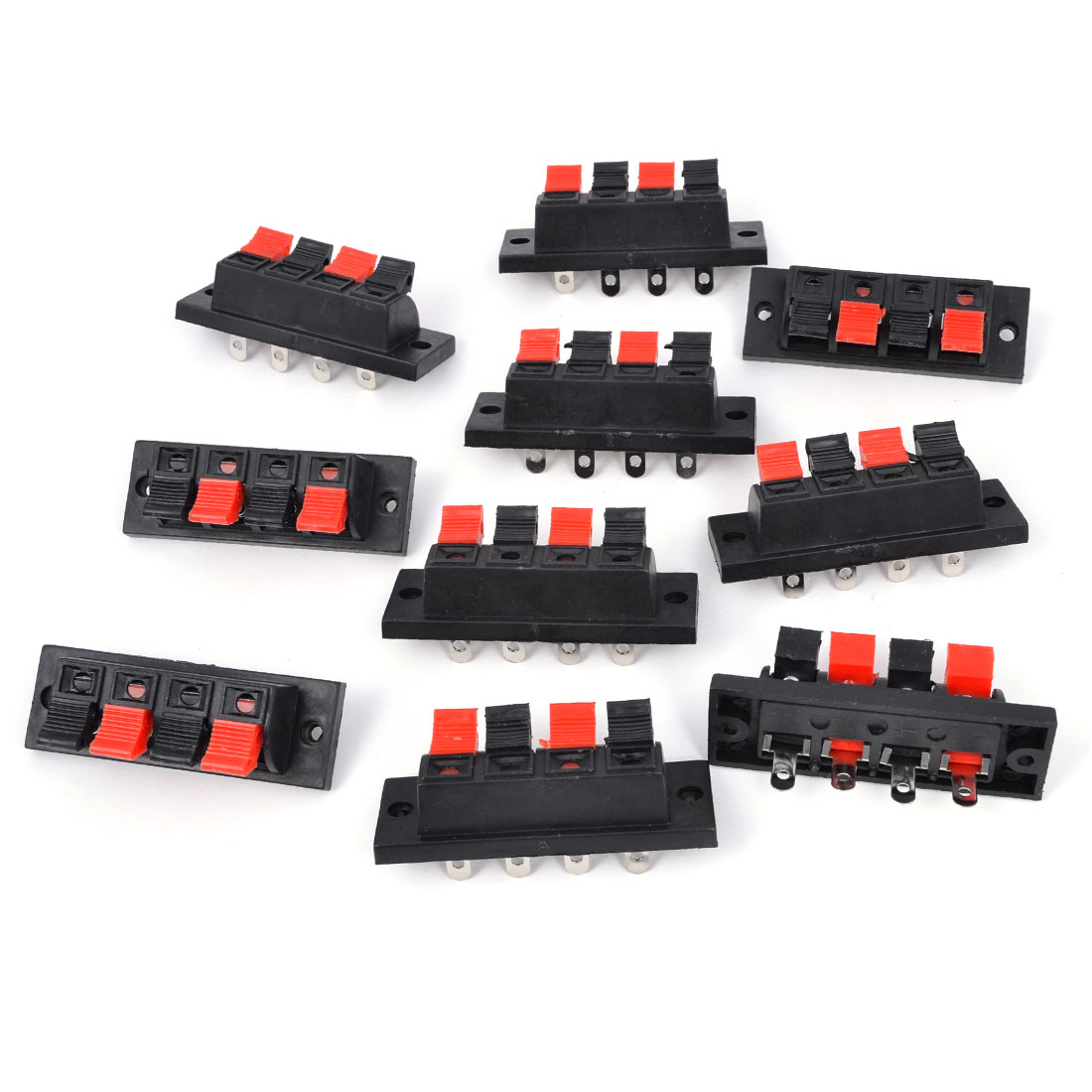 10Pcs 4Pin and Spring Push Type Audio Terminal Board Connector ...