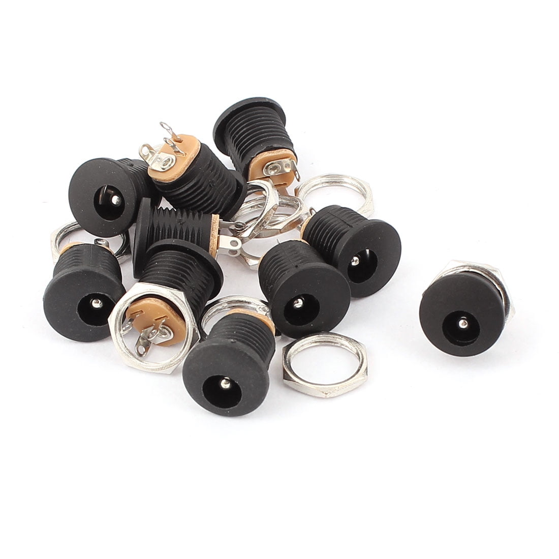 10Pcs 5.5mm x 2.1mm Female DC Power Jack 3-Pin PCB Panel Mount Socket ...