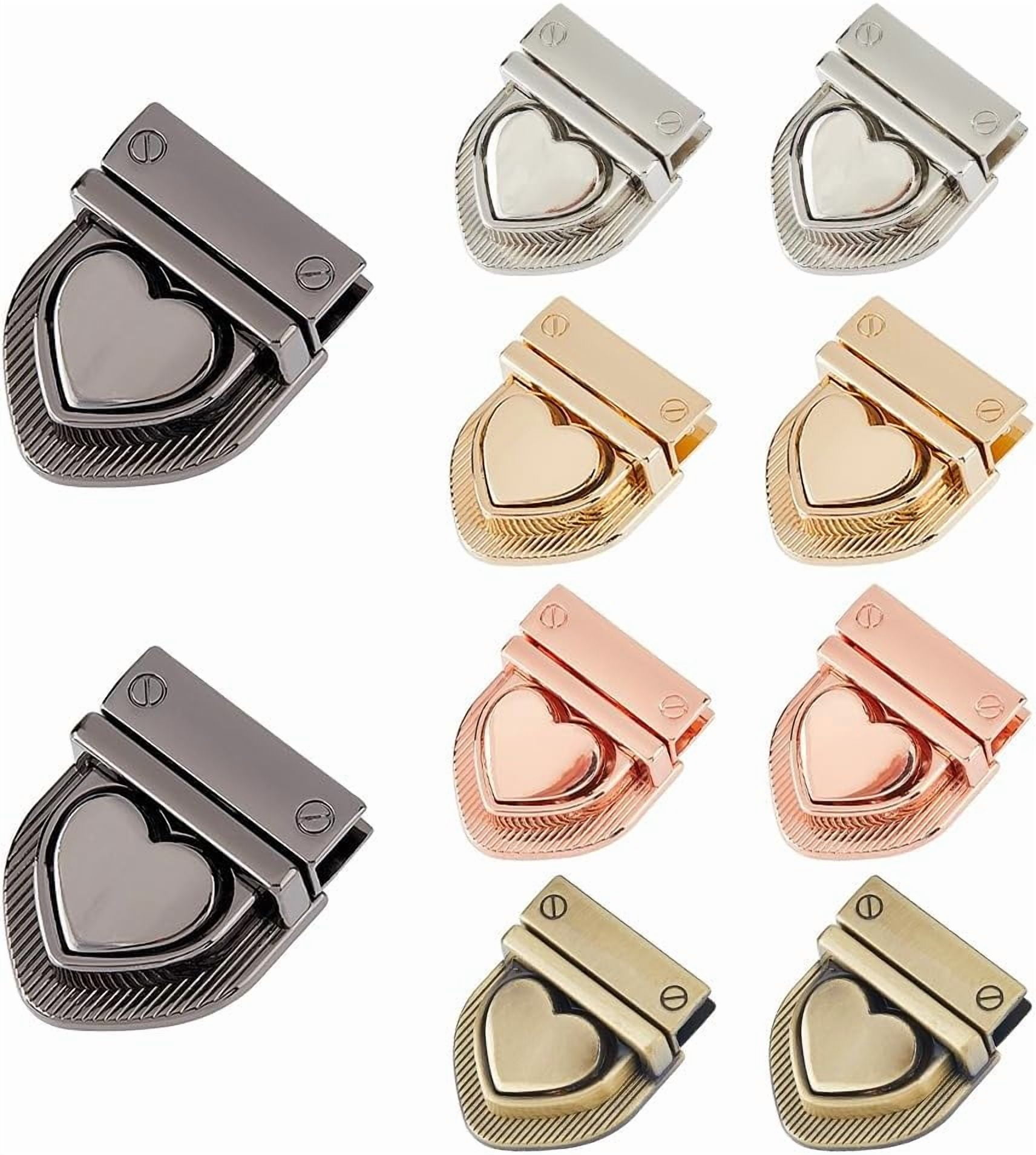 10Pcs 5 Colors Heart Tuck Lock Clasps Catch Zinc Alloy Purse Thumb Lock ...