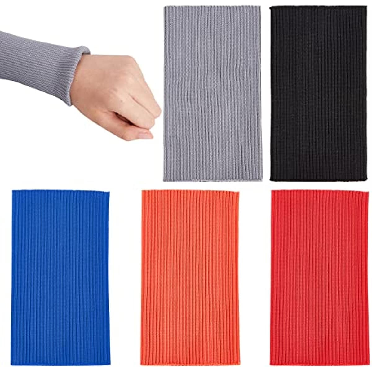10Pcs 5 Colors Knit Cuff Sleeve Ribbing Cuff Material 5.9x3.3inch ...