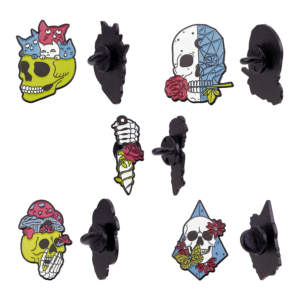 10Pcs 5 Style Enamel Pins Alloy Enamel Brooches for Backpack Clothes ...