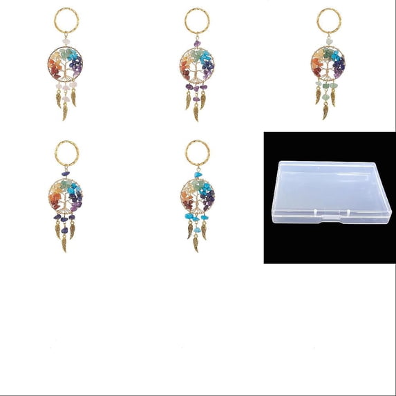 10Pcs 5 Style Keychain with Iron Split Key Rings Alloy Wing Charms and ...