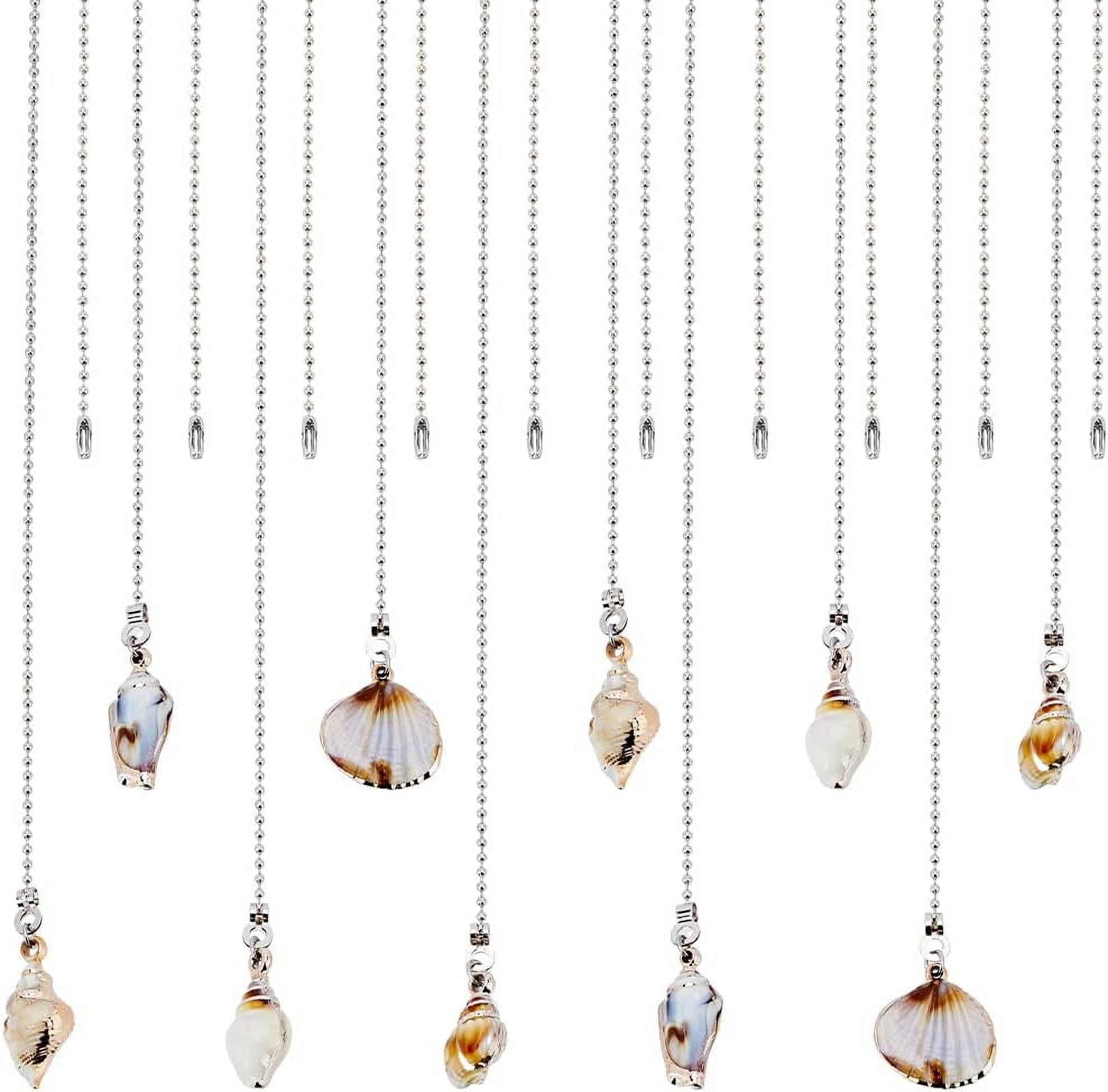 10Pcs 5 Style Sea Shell Ceiling Fan Pull Chain Extender Ocean Boho ...