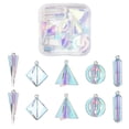 10Pcs 5 Style Transparent Acrylic Pendants Laser Style Loops 3D ...