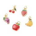 10Pcs 5 Styles Alloy Enamel Pendants with Jump Rings Light Gold Banana ...