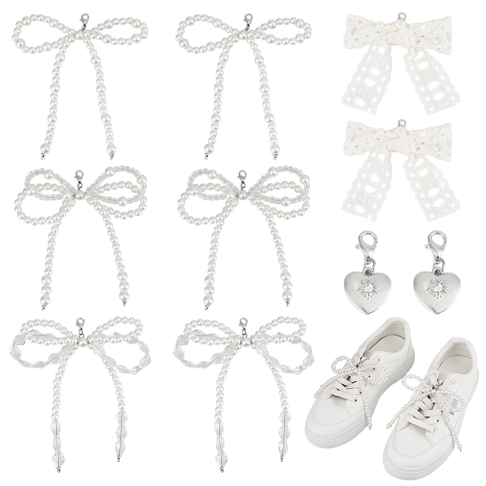 10Pcs 5 Styles Alloy Rhinestone Plastic Imitation Pearl Shoes Charms ...