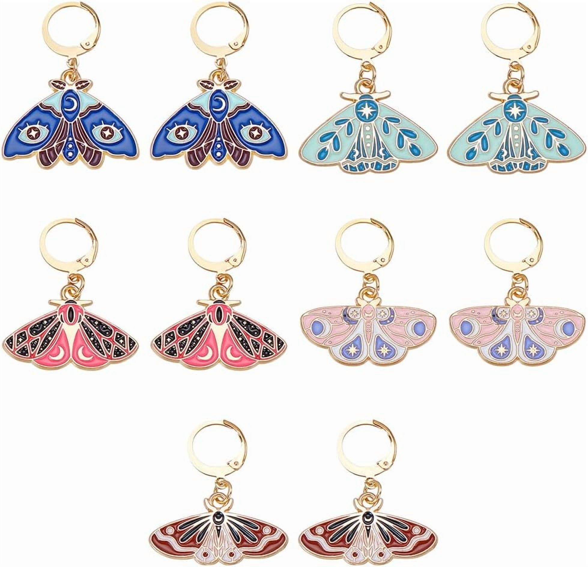 10Pcs 5 Styles Locking Stitch Marker Moth Butterfly Stitch Markers ...
