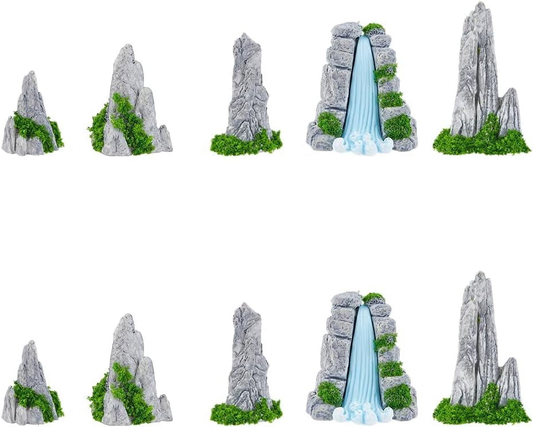 10Pcs 5 Styles Mini Rockery Decoration Garden Rockery Decor Kit Resin ...