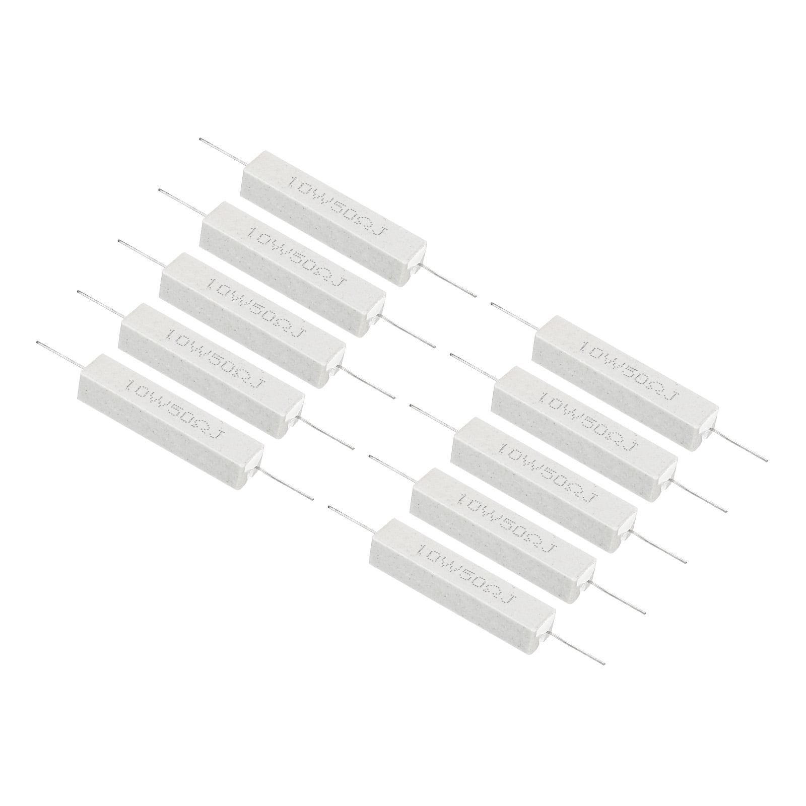 10Pcs 50 Ohm Resistors, 10W Ceramic Cement Resistor Power Cement ...