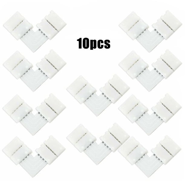 10Pcs 5050 Led Strip Light Corner Connectors Rgb L Shape Adapters 90 ...