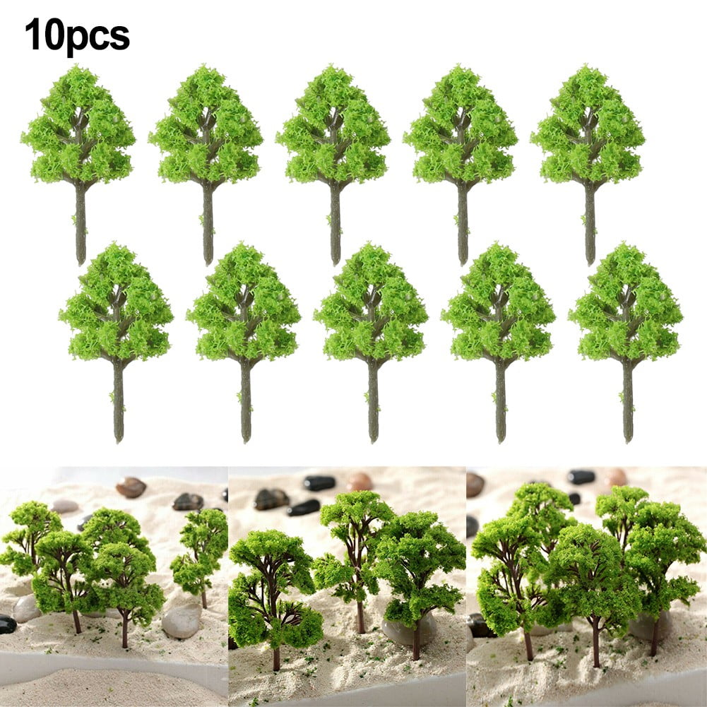 10Pcs 55Mm Simulation Plants Model Trees Train Railroad Landscape ...
