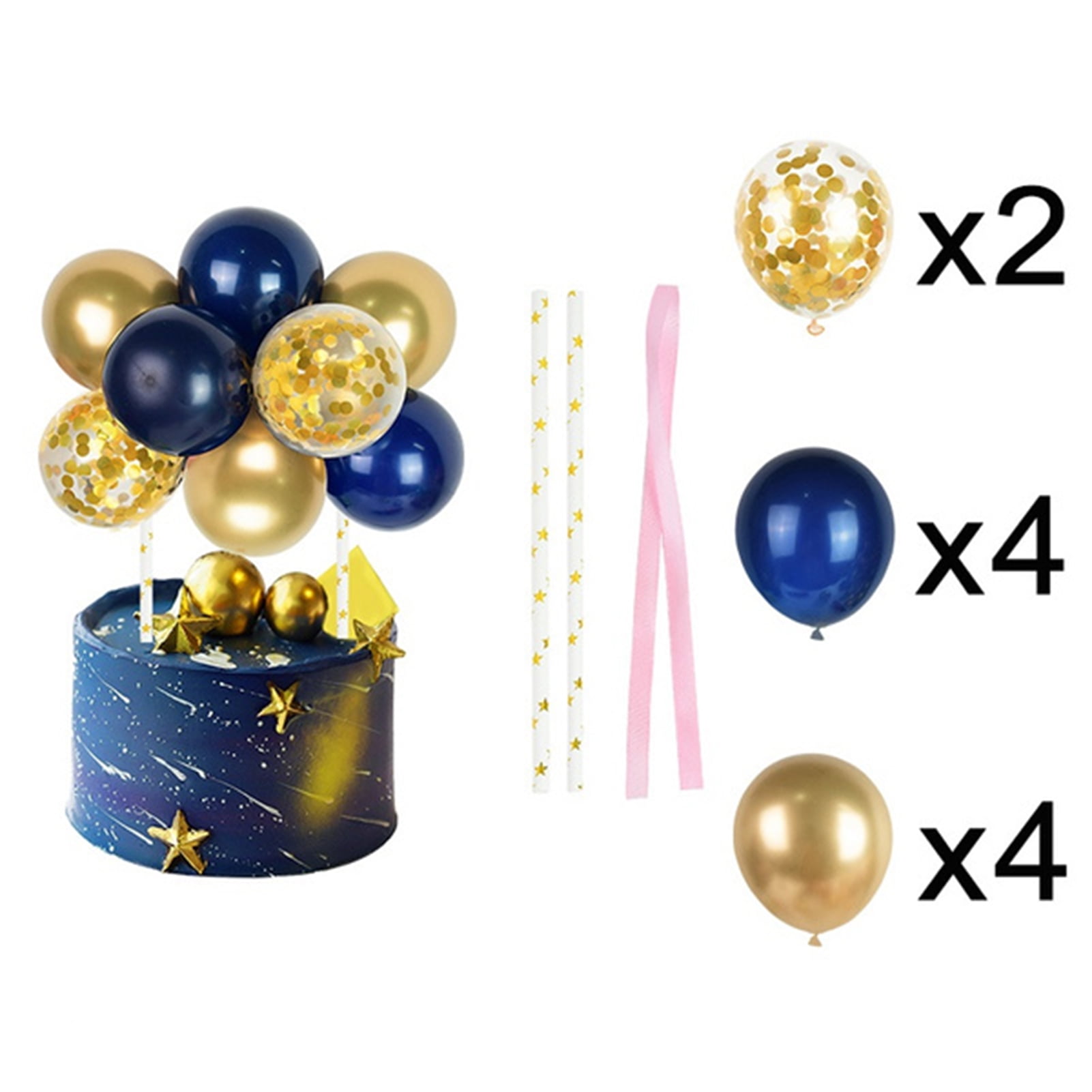 10Pcs 5Inch Balloons Thick Reusable Emulsion Rose Gold Cake Topper ...