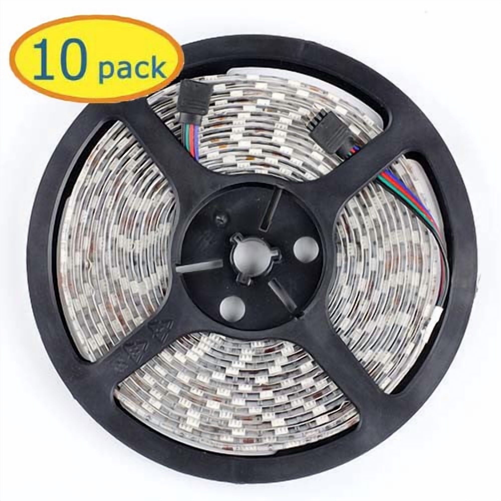 10Pcs 5M RGB 300Leds 3528 SMD LED Strip Light Flexible 60Leds/M ...