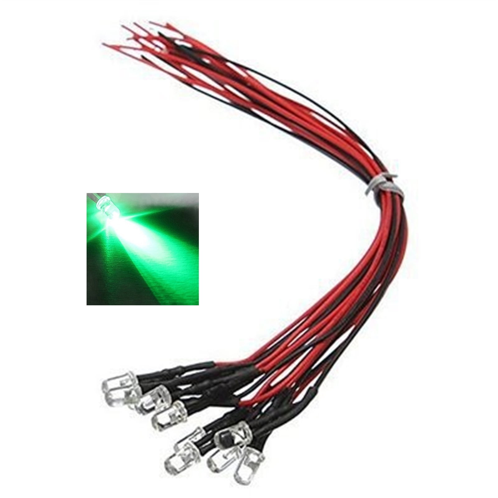 10Pcs 5V-12V LED Indicators Pre Wire Led Light for Toy Vehicle ...