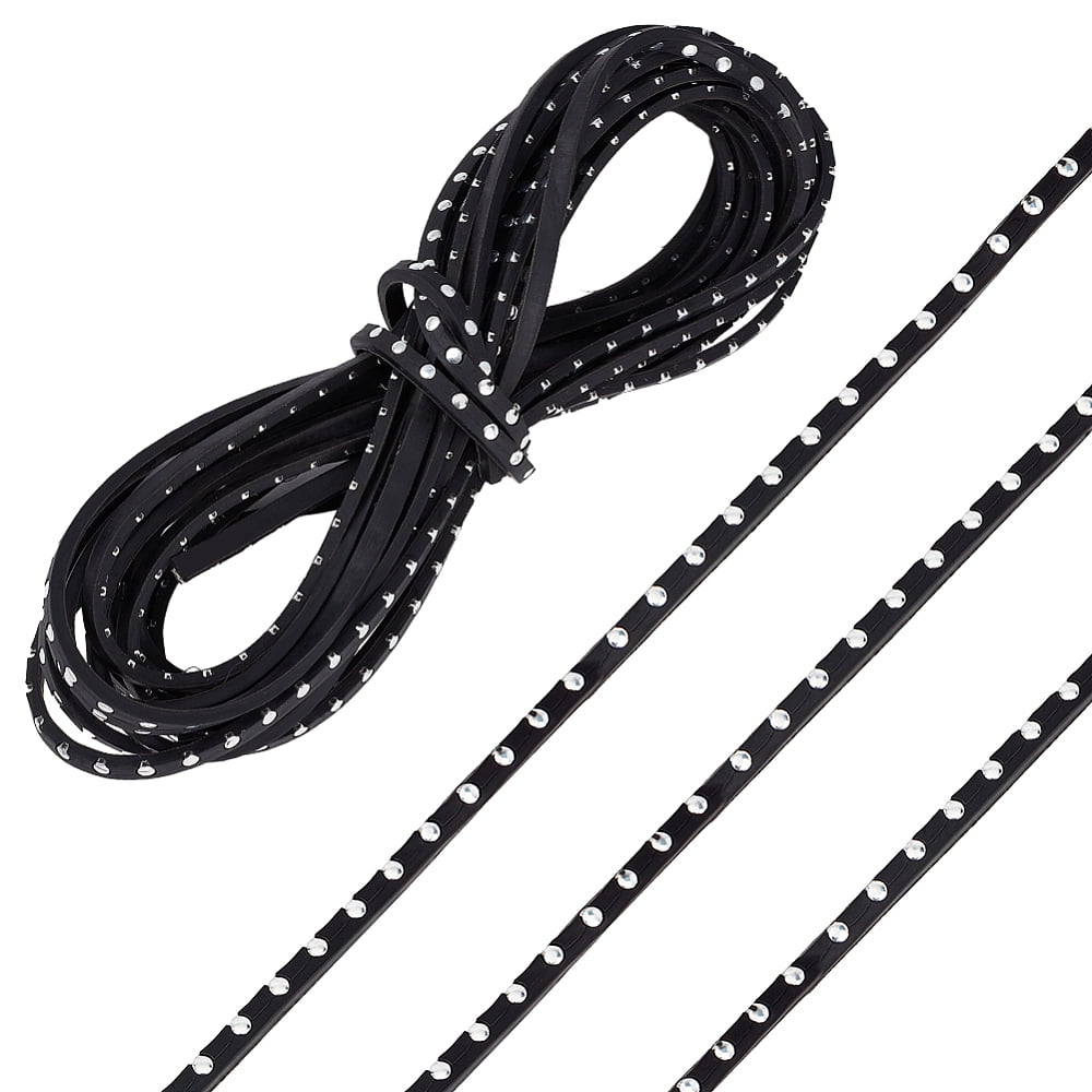 10Pcs 5m/5.47 Yards Black Flat Genuine Leather Cord Flat Leather Craft ...