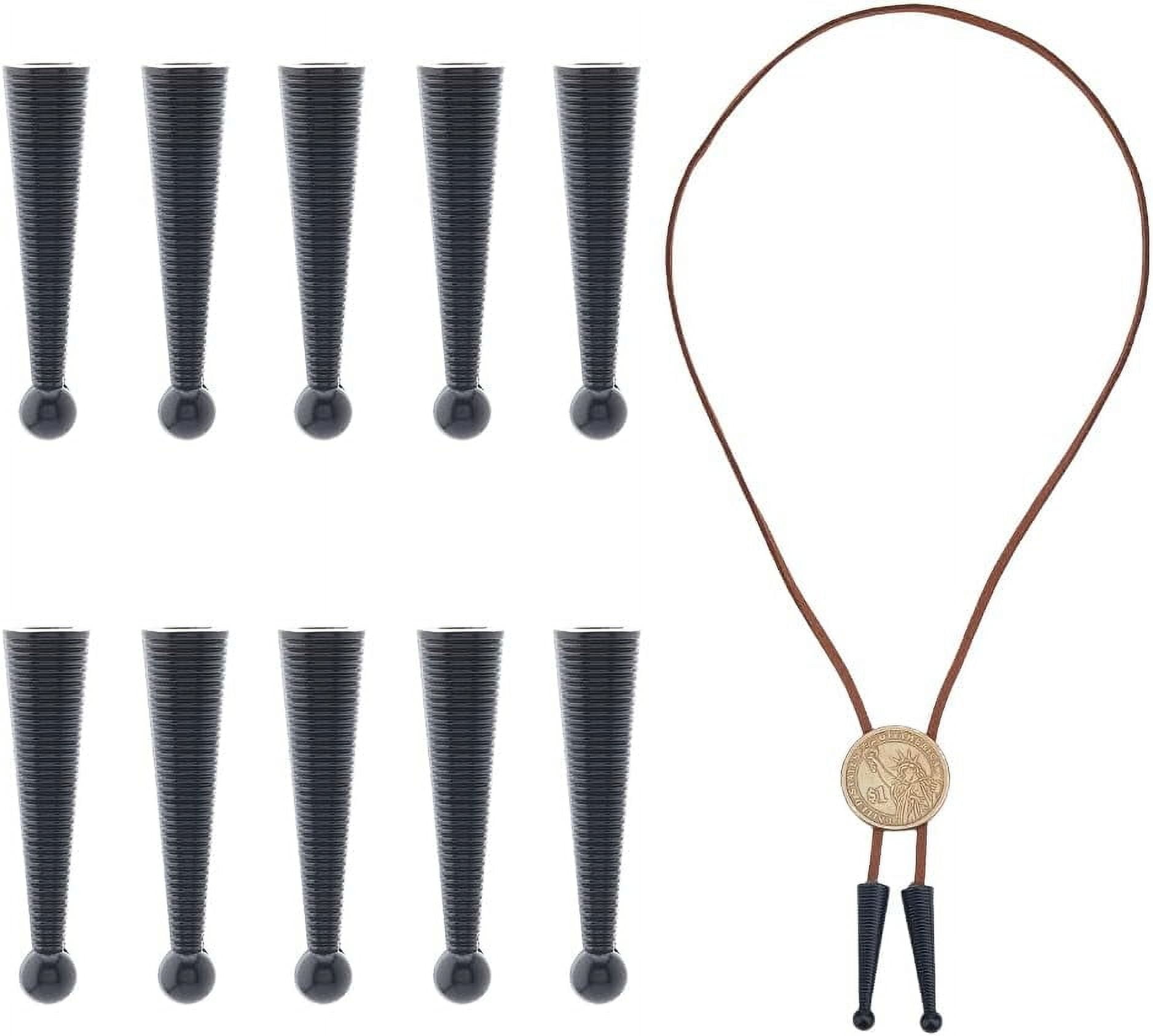 10Pcs 5mm Bolo Tie Tips Black Bolo Cap Buckle Replacement Alloy Cord ...