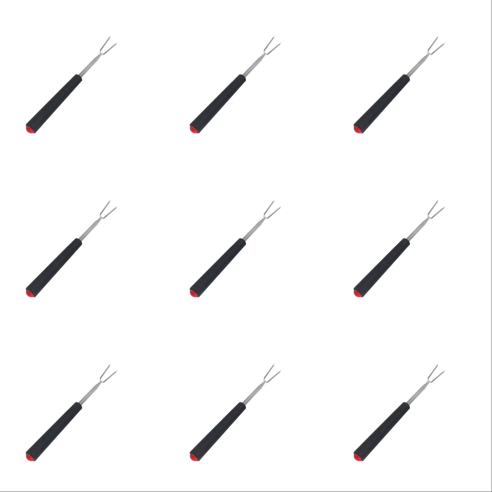 10Pcs 6.3 Inch Roasting Sticks, Telescoping Stainless Steel Forks ...