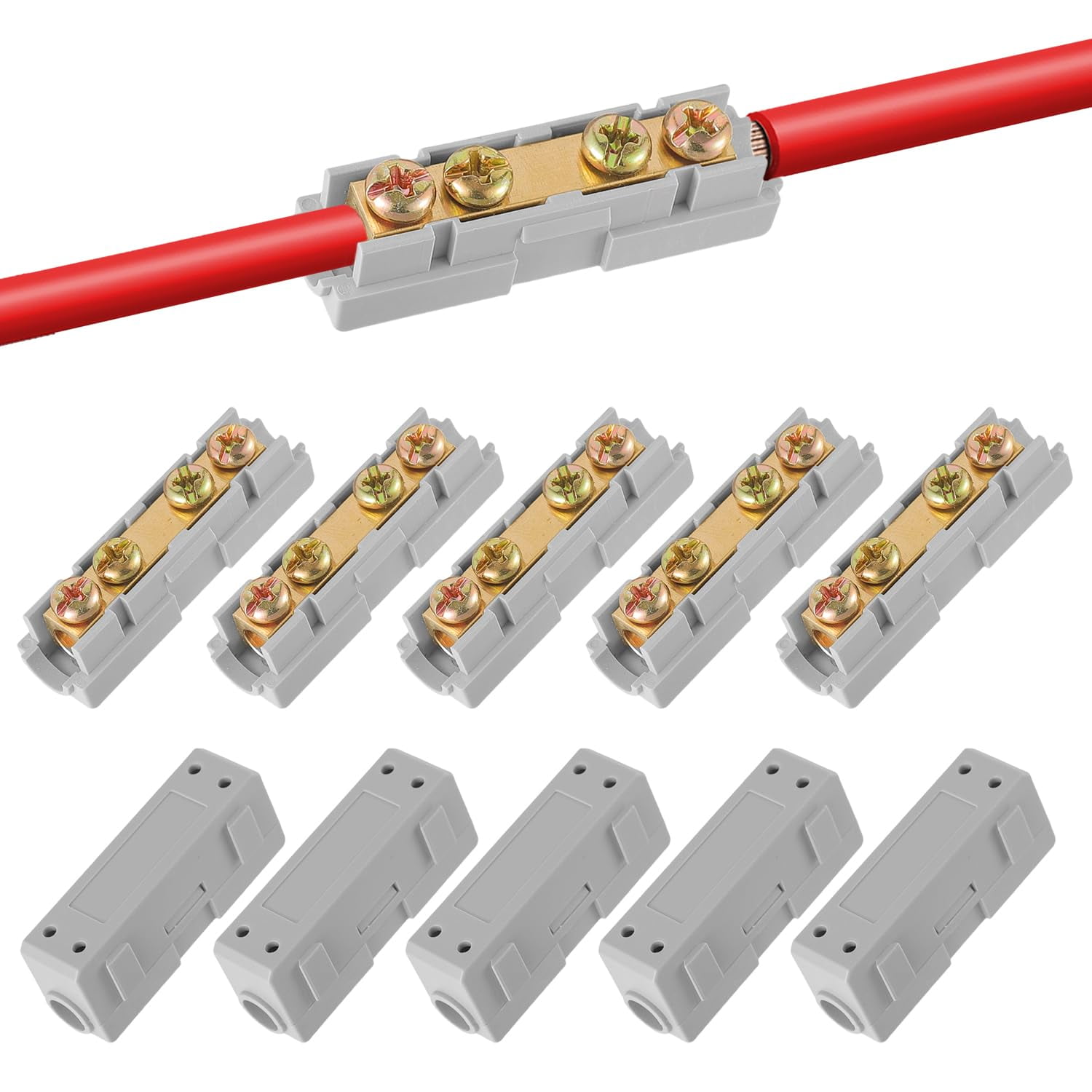 JUNCHI-10Pcs 6 AWG Gauge Wire Connector Nut Kit, 80A Splicing Quick ...