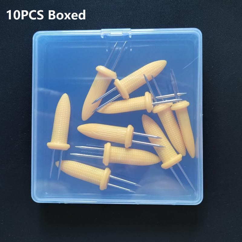 (10Pcs 6cm Corn Pick) Corn Fork BBQ Stainless Steel Corn Holders Anti ...