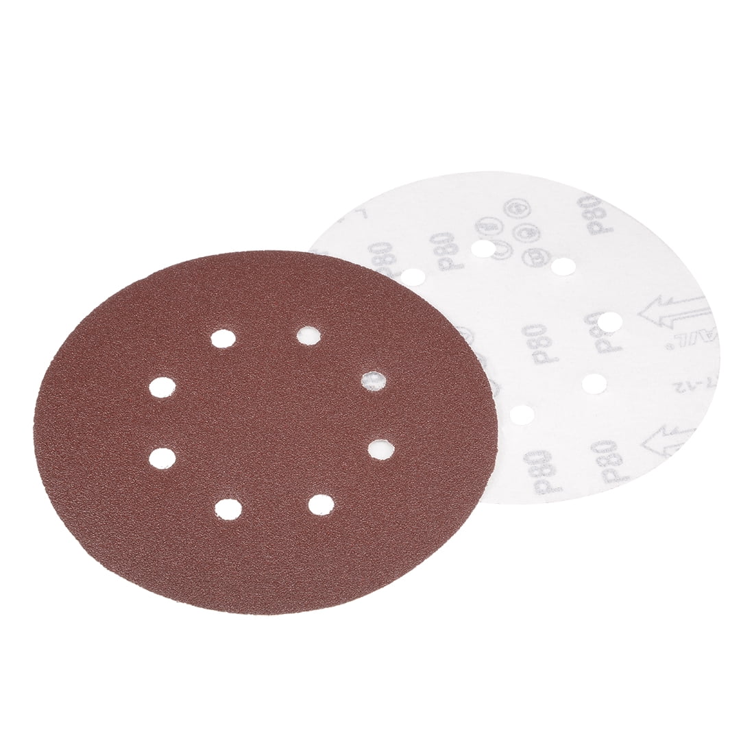 10Pcs 7 Inch 8 Hole Hook and Loop Sanding Disc 80 Grit Flocking ...