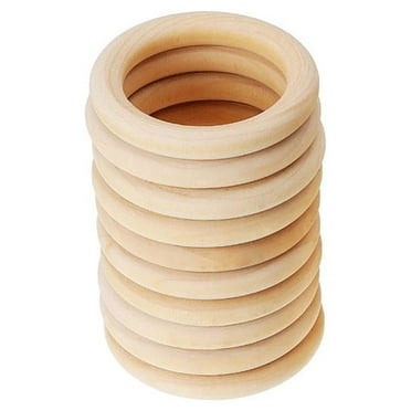 Bright Creations Unfinished Natural Wood Rings 2.1 Inch for Crafts ...