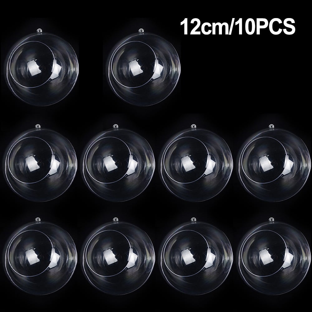 10Pcs 8/10/12cm Versatile Transparent Acrylic Open Balls For Holiday ...