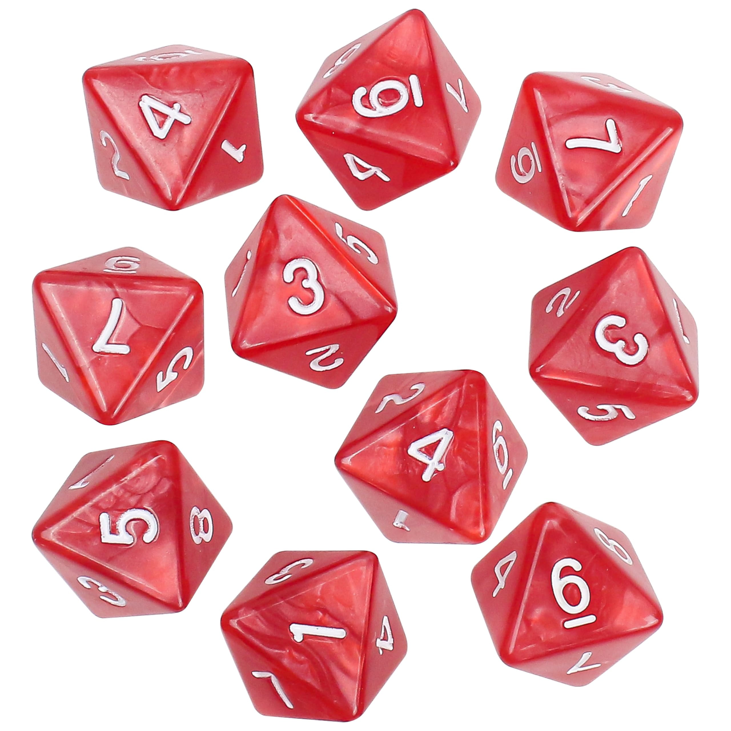 10Pcs 8 Sided Dice, TSF6 D8 Assorted Polyhedral Dice Set with Numbers ...