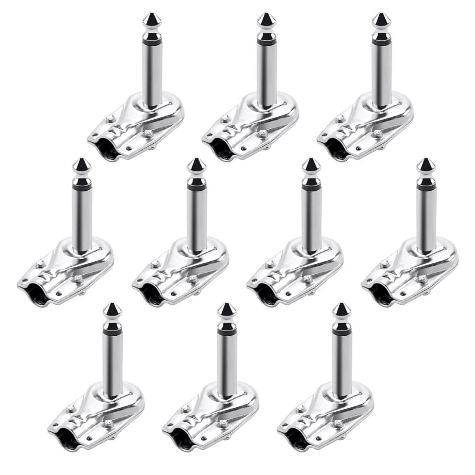 10Pcs 90Degree Right Angle 6.35 mm Mono 2 Pole Jack Plug 6.35mm Guitar ...