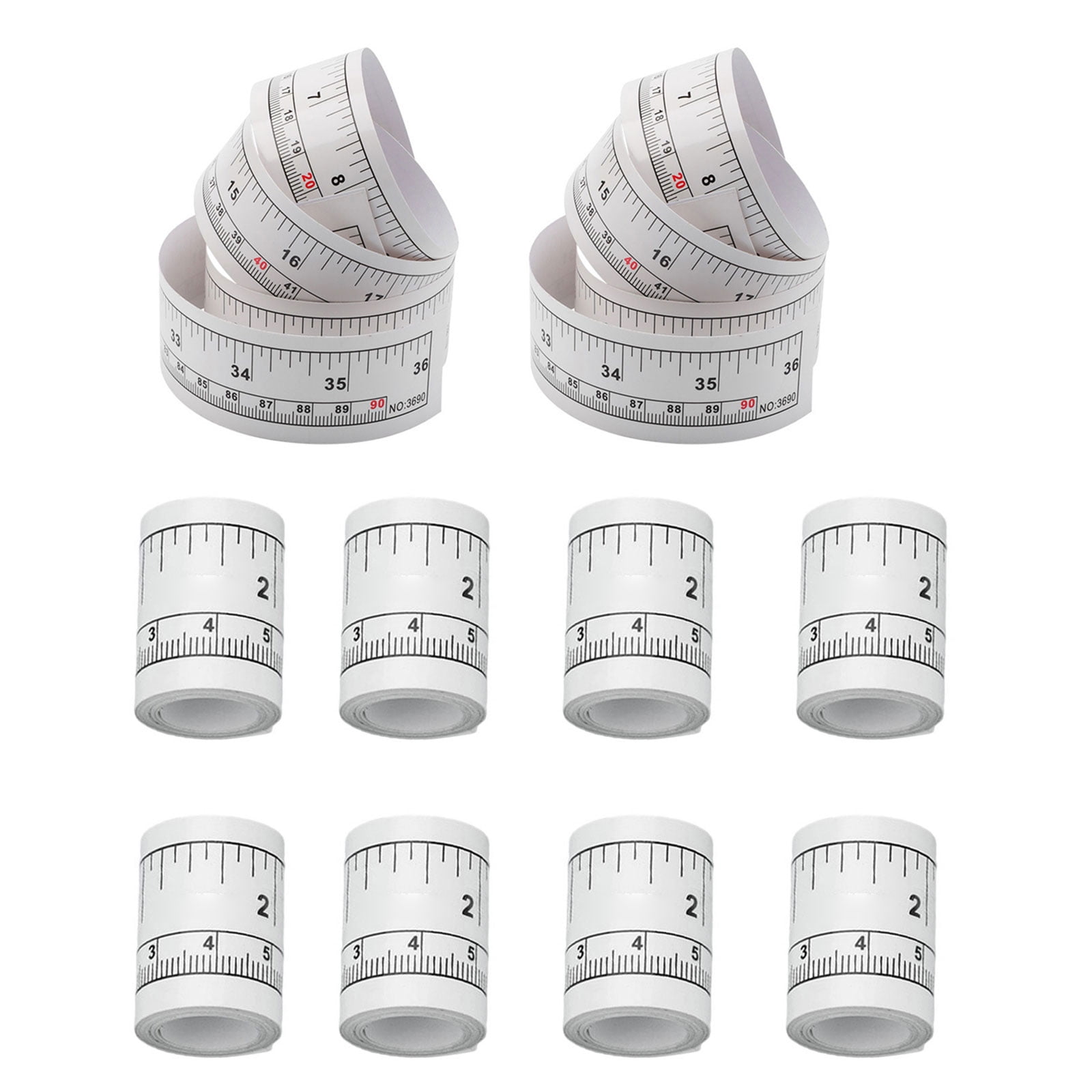 10Pcs 90cm Adhesive Sewing Ruler Double Scale Measuring Tape Sewing ...