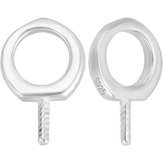 10Pcs 925 Sterling Silver Screw Eye Pin Peg Bails 9x6x1mm Small ...