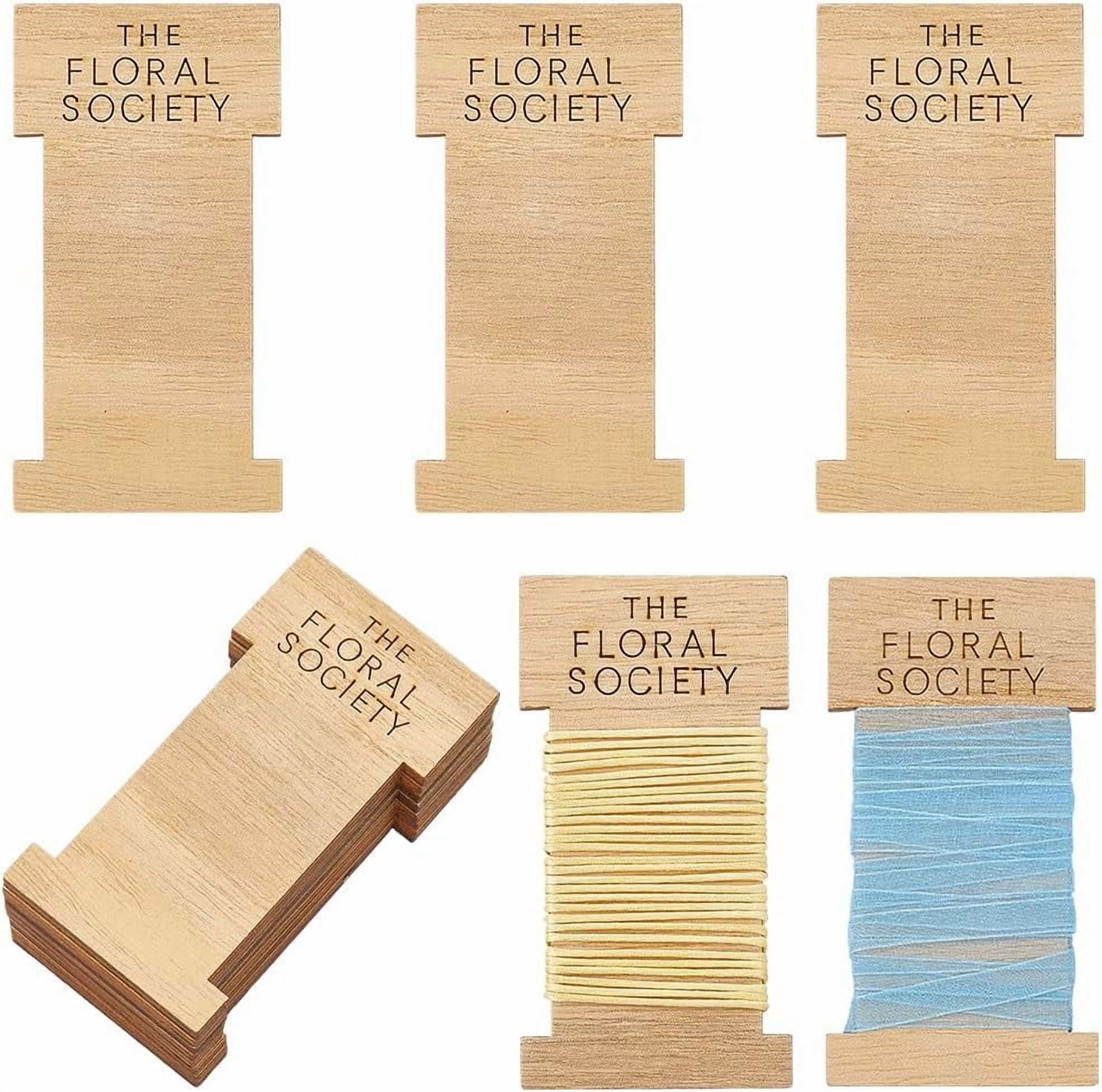 10Pcs 95x50x5mm Flat Spools Empty Wooden Thread Spools Wood Cardborad ...