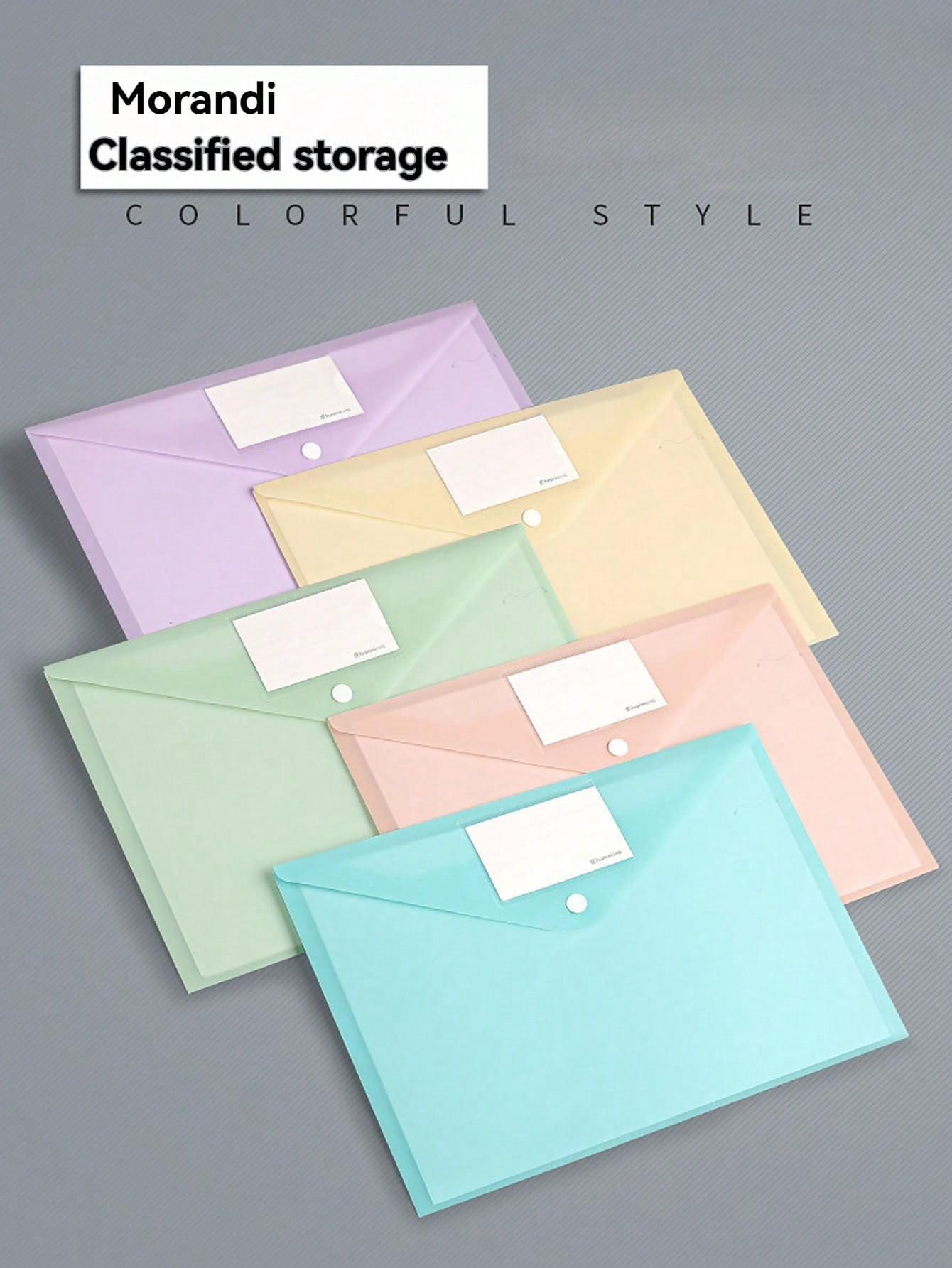 10Pcs A4 Clear Polypropylene File Folders With Snap Closure Label ...