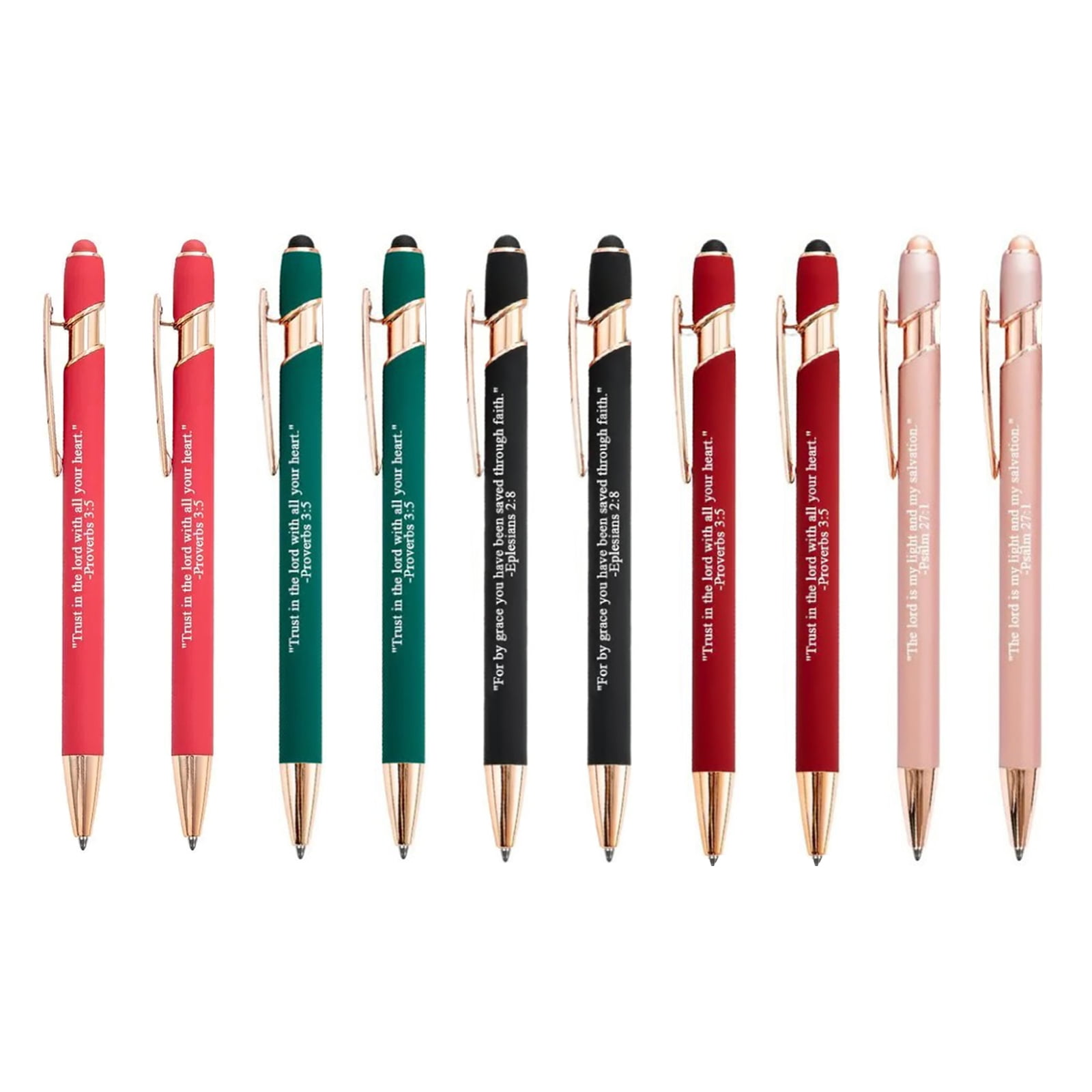 10Pcs ABS Retractable Ballpoint Pens Bible Quotes Ballpoint Pens for ...