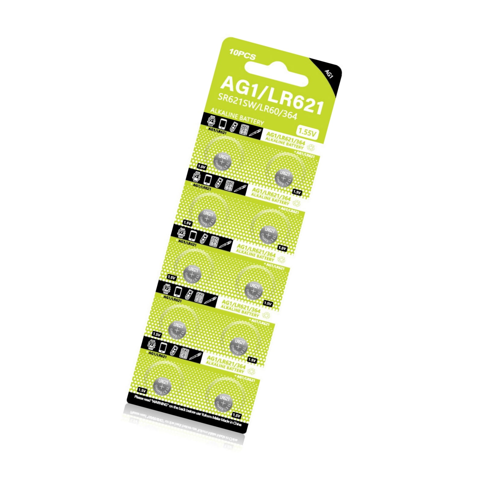 10Pcs AG1 Batteries Button Cell 1.55V LR621 LR60 SR621SW Alkaline Coin ...