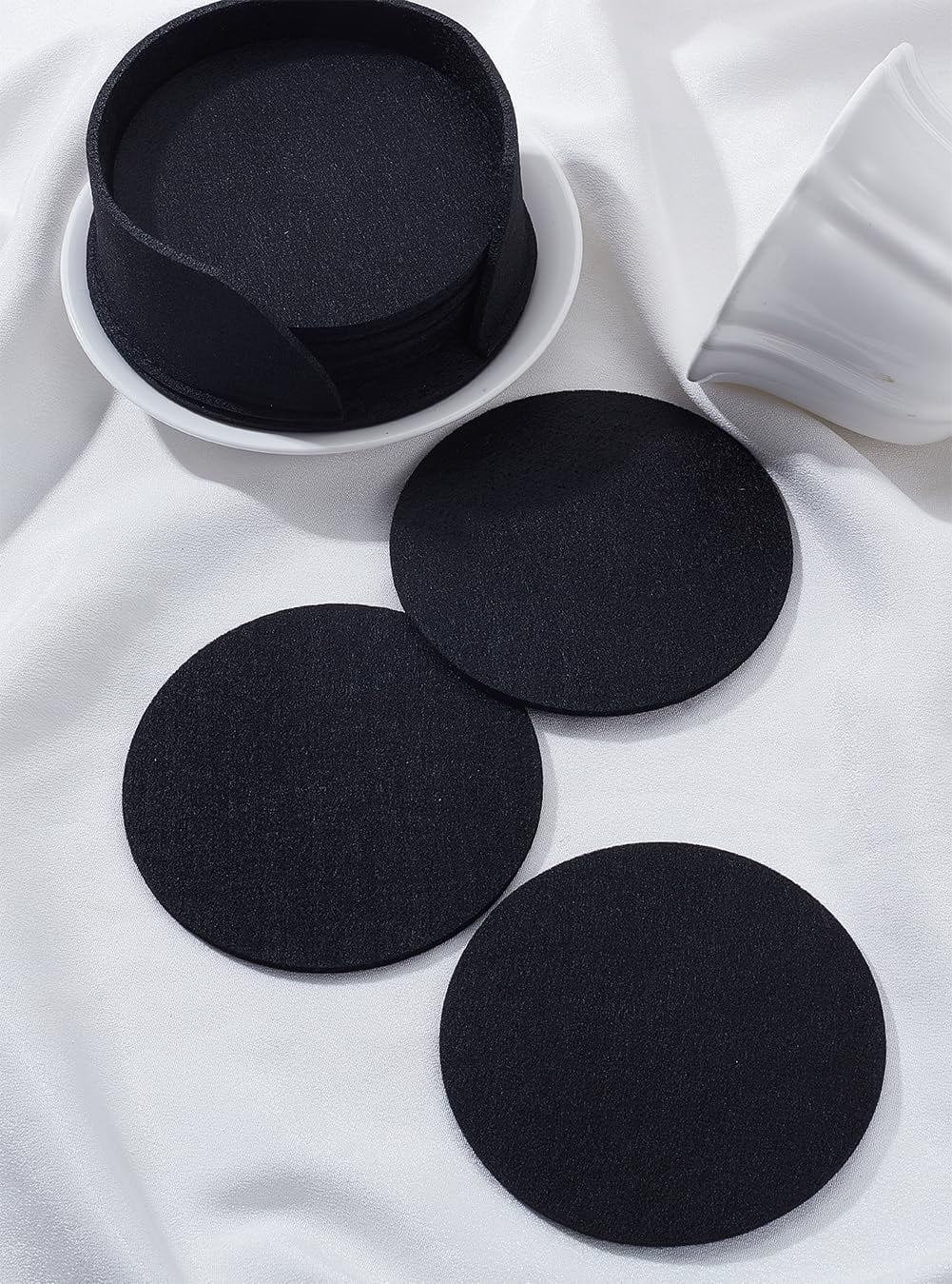 10Pcs Absorbent Waterproof Plant Coasters mat Felt Cup Mat Flat Round ...