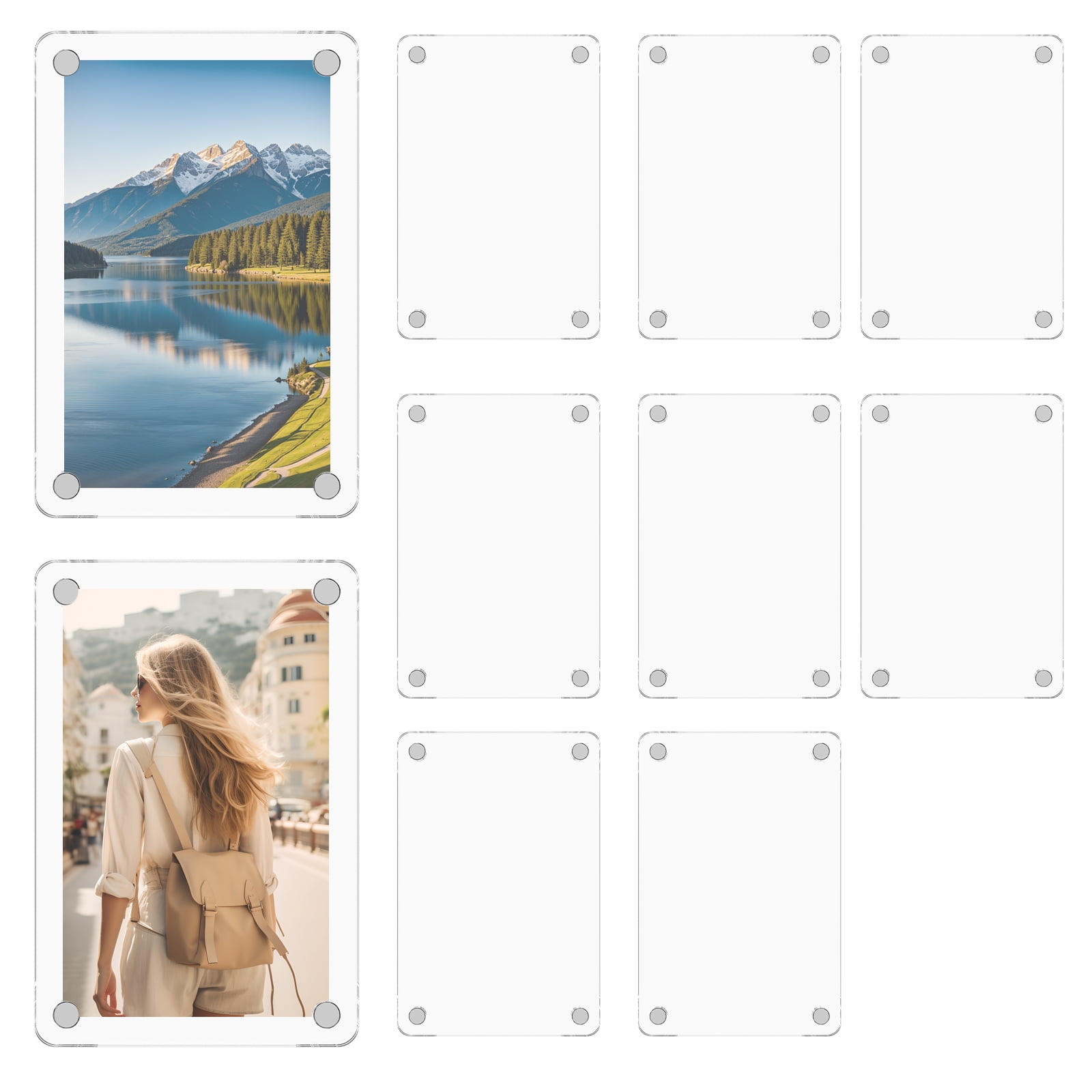 10Pcs Acrylic Fridge Magnetic Frame 2.36×3.54 in Magnetic Picture Frame ...